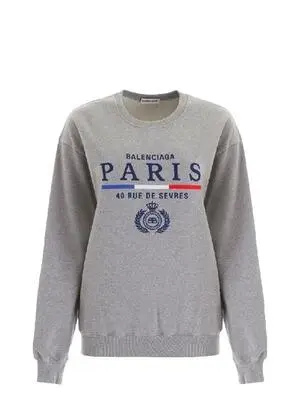 Balenciaga Logo Pullover Hoodie - Grey