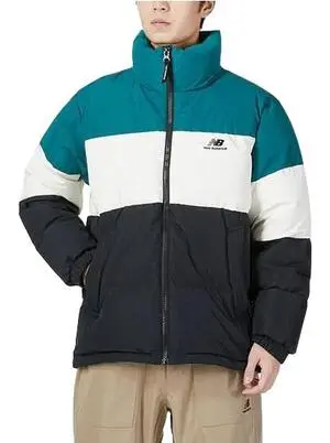 NEW BALANCE Color Block Down Jacket - Black/white/blue