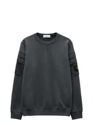 Stone Island Crewneck With Sleeve Pockets - Grey