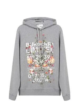 Burberry Printed Pullover Hoodie - Grey