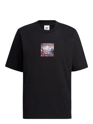 Adidas Originals Printing Casual Sports Short Sleeve Black T-shirt - Multi-color