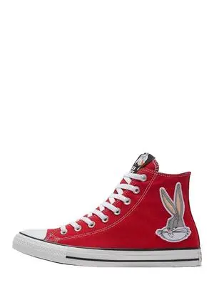 CONVERSE Chuck Taylor All Star High 80th Anniversary Bugs Bunny Patch Sneakers - Red
