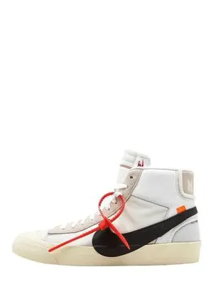 Nike X Off-white Blazer Mid "the Ten" High Top Sneakers - White/black-muslin