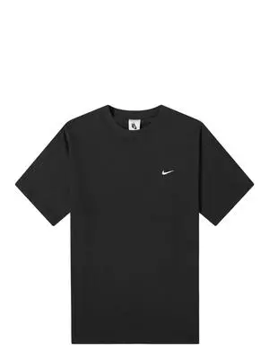 Nike Solo Swoosh T-shirt Printing Logo Solid Color Round Neck Short Sleeve - Black