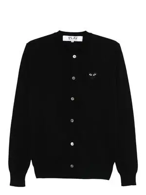 Play Comme Des Garcon Heart Emblem Cardigan - Black