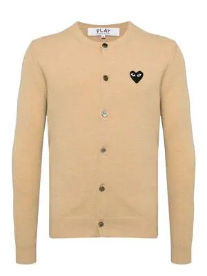 Play Comme Des Garcon Emblem Cardigan - Beige