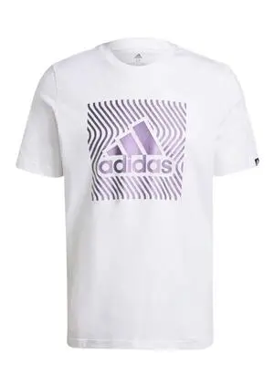 Adidas Chest Logo Printing Round Neck Short Sleeve White T-shirt - Default Colorway