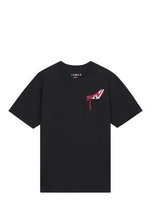 JORDAN 1 Pocket Shoes Embroidered Round Neck Short Sleeve T-shirt - Black