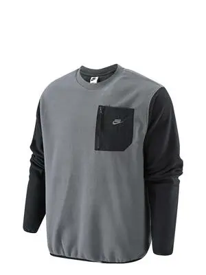 Nike Pocket Zipper Splicing Warm Cotton-padded Hoodie - Black