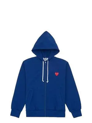Play Comme Des Garcon Zip Hooded Jacket - Blue