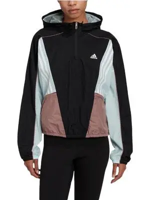 Adidas Hyperglam Hooded Track Top - Black/white