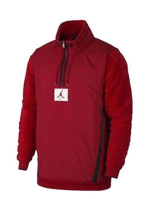 JORDAN Air Pullover Fleece Lined Jacket - Red