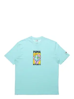 PUMA Environmental Friendly Subject Printing Short Sleeve - Blue