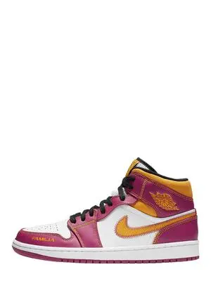 JORDAN 1 Mid "dia De Los Muertos" Sneakers - White/univ Gold/cactus Flower