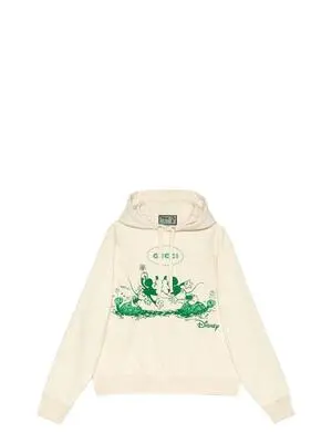 Gucci X Disney Mickey Minnie Printed Logo Hooded Long-sleeved Sweater - Creamy