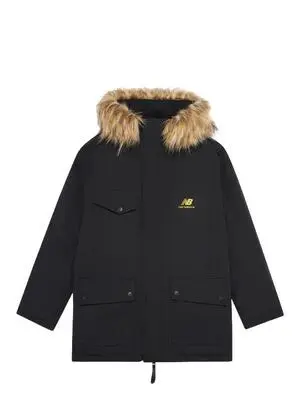 NEW BALANCE Fur Collar Parka - Black/brown