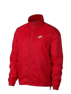 Nike Logo Embroidered Windbreaker Jacket - Red