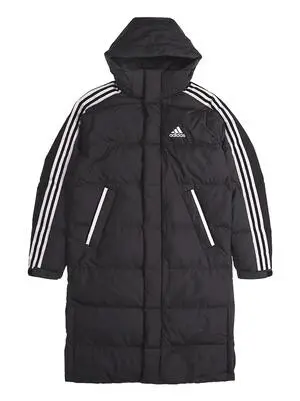 Adidas 3-stripes Hooded Down Coat - Black