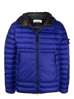 Stone Island Hooded Down Jacket - Blue