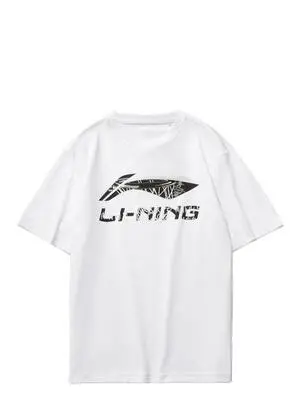 LI-NING Big Graphic Loose Fit T-shirt 'white - White/black