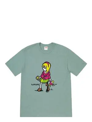 Supreme Supreme Ss19 Suzie Switchblade Darksage Tee 'blue Grey' Blue/grey
