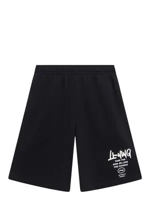 LI-NING Graphic Straight Shorts - Black/white