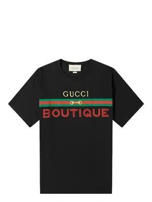 Gucci Boutique Printing Loose Short Sleeve - Black