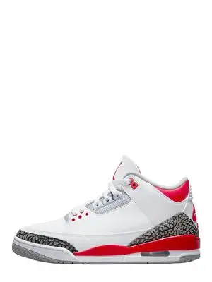 JORDAN Air 3 Retro "fire Red" Sneakers - White/fire Red/cement Grey