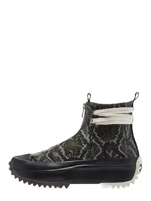 CONVERSE Run Star Hike Snakeskin Zip Up Boots - Black
