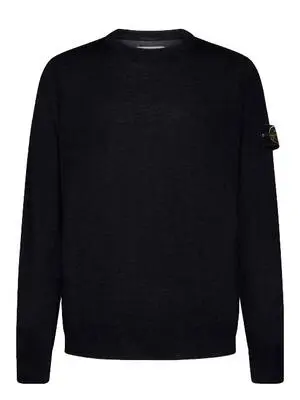 Stone Island Wool Crewneck Sweater - Black