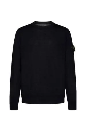 Stone Island Wool Crewneck Sweater - Black