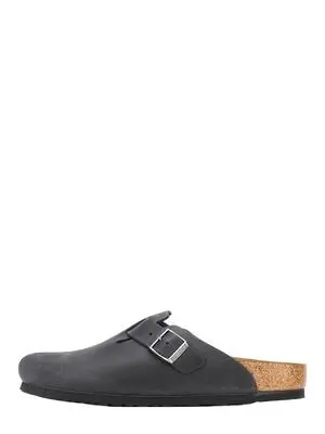 BIRKENSTOCK Boston Narrow Oiled Leather Clogs - Black