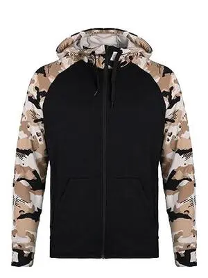 Nike Camouflage Splicing Hooded Jacket - Black