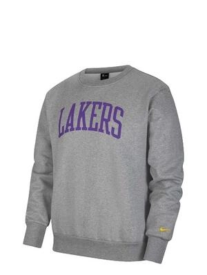 Nike Los Angeles Lakers Courtside Heritage Fleece Round Neck Pullover - Gray