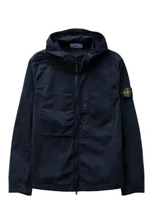 Stone Island Supima Cotton Twill Stretch Hooded Jacket - Navy