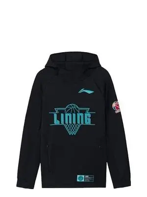 LI-NING Cba Basketball Series Alphabet Printing Hoodie - Black