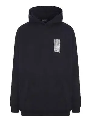 Balenciaga Barcode Cotton Hoodie - Black