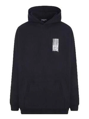 Balenciaga Barcode Cotton Hoodie - Black