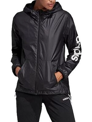 Adidas E Lin Windbreaker Jacket With Letter Logo - Black