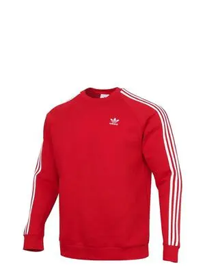 Adidas Originals 3-stripes Crewneck Long Sleeve Sweatshirt - Red