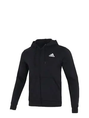 Adidas Casual Sports Knit Zip-up Hoodie - Black