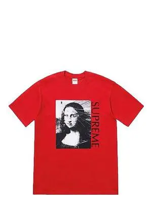 Supreme Ss18 Mona Lisa Tee Printing Short Sleeve - Red