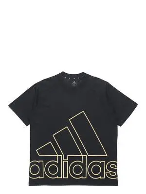 Adidas U Big Logo T Sports Stylish Printing Round Neck Short Sleeve - Black