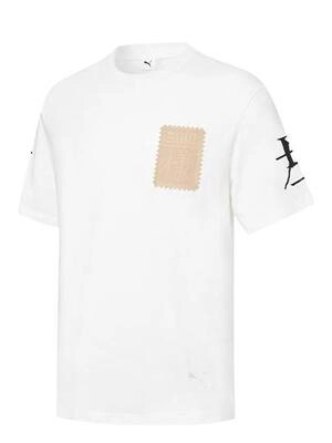 PUMA X Michael Lau Crossover Logo Contrasting Colors Alphabet Printing Short Sleeve - White