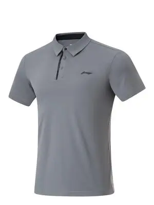 LI-NING Logo Training Polo Shirt - Grey