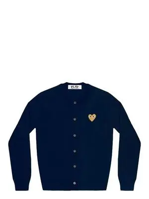 Play Comme Des Garcon COMME Des GARCONS PLAY Cardigan With Gold Emblem Navy