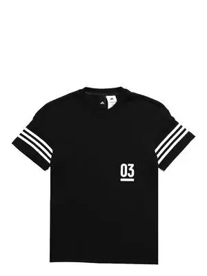 ADIDAS Men's Adidas Cuff Stripe Sports Black T-shirt
