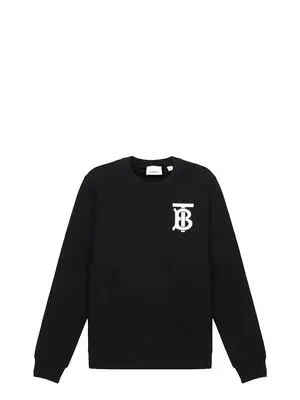 Burberry Round Neck Long Sleeve Pullover - Black