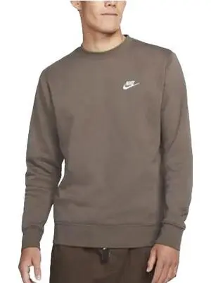 Nike Club Fleece Pullover - Dark Brown