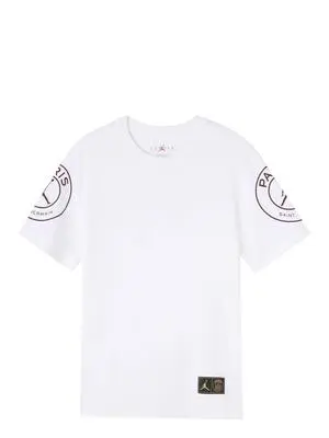 JORDAN Paris Saint-germain Printing Logo Short Sleeve - White